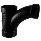 NIBCO 2 in. x 2 in. x 1-1/2 in. ABS DWV All Hub Long-Sweep Sanitary Tee ...