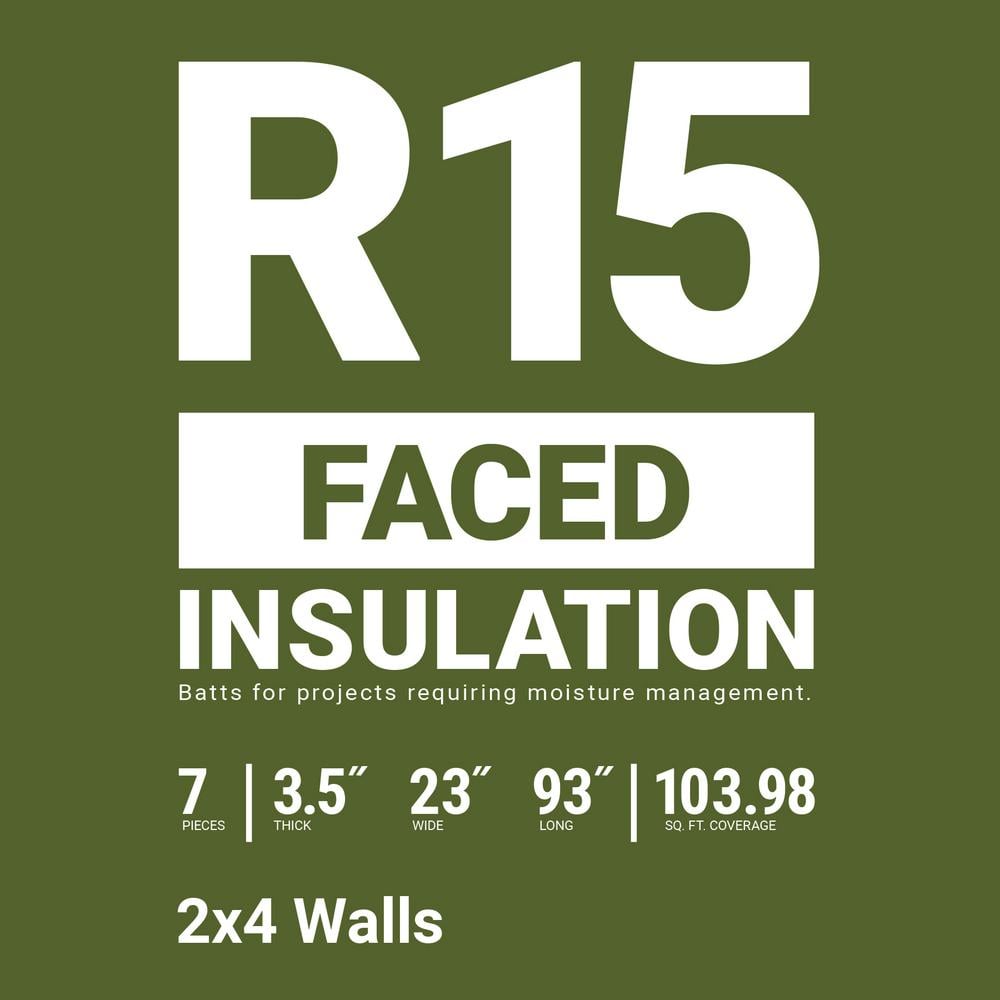 Owens Corning R-15 Kraft Faced Fiberglass Insulation Batt 23 in. x 93 ...
