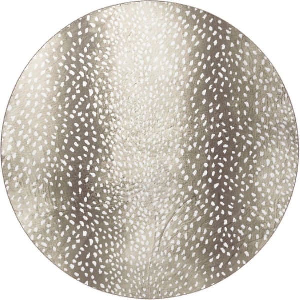 HomeRoots 8' Round Beige Animal Print Runner Rug 2000491702 - The Home ...