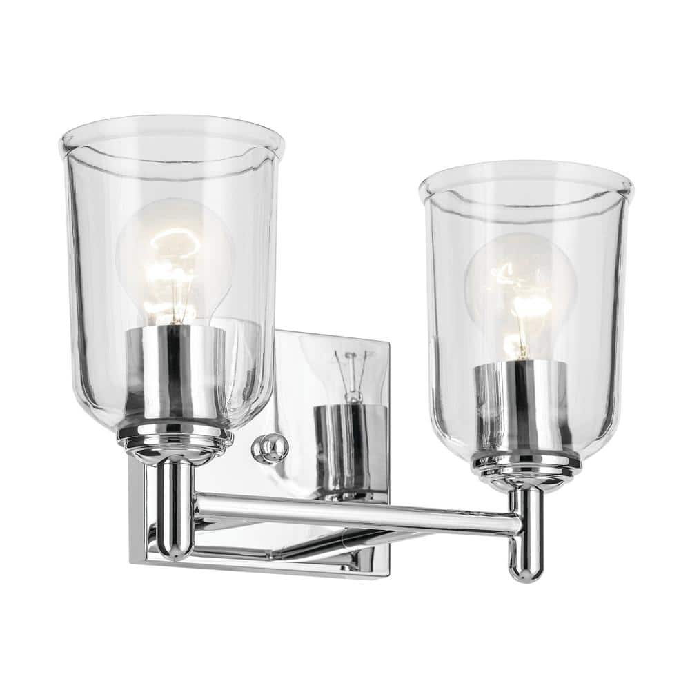 KICHLER Shailene 12.5 in. 2-Light Chrome Traditional Bathroom Vanity ...