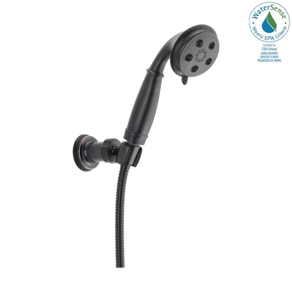 Delta 3-Spray Patterns 1.75 GPM 3.34 in. Wall Mount Handheld Shower ...