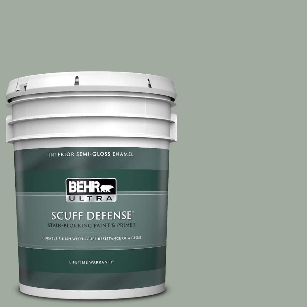 BEHR ULTRA 5 gal. #PPU11-15 Green Balsam Extra Durable Semi-Gloss ...