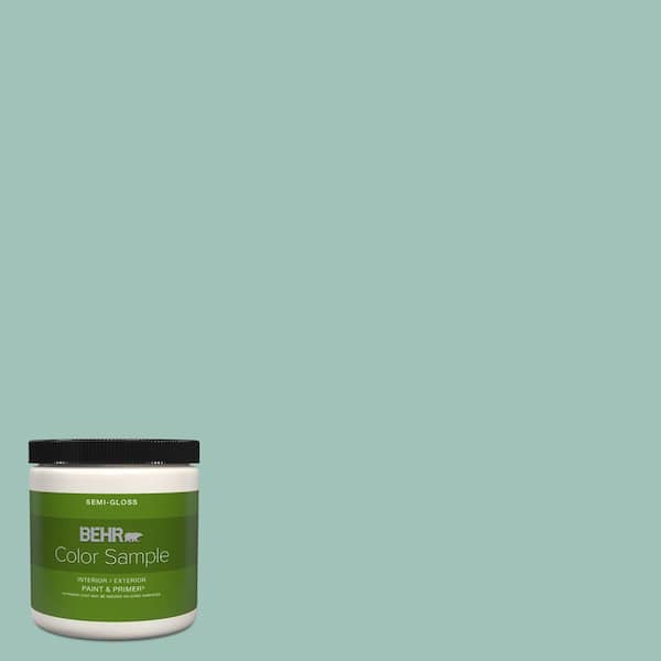 BEHR PREMIUM PLUS 8 oz. #MQ6-36 Cascade Green Semi-Gloss Interior ...