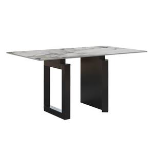 Monland Modern Rectangle White Ice Crystal Jade Stone Top 62.99 in ...