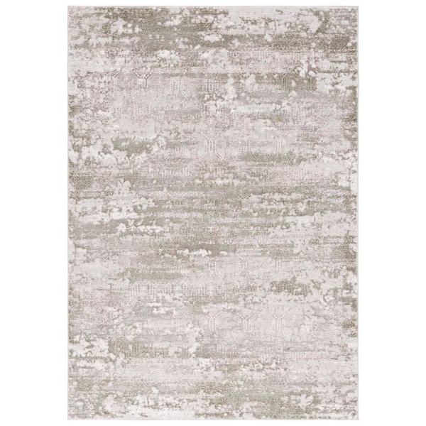 SAFAVIEH Meadow 9 ft. x 12 ft. Beige/Sage Distressed Abstract Area Rug ...