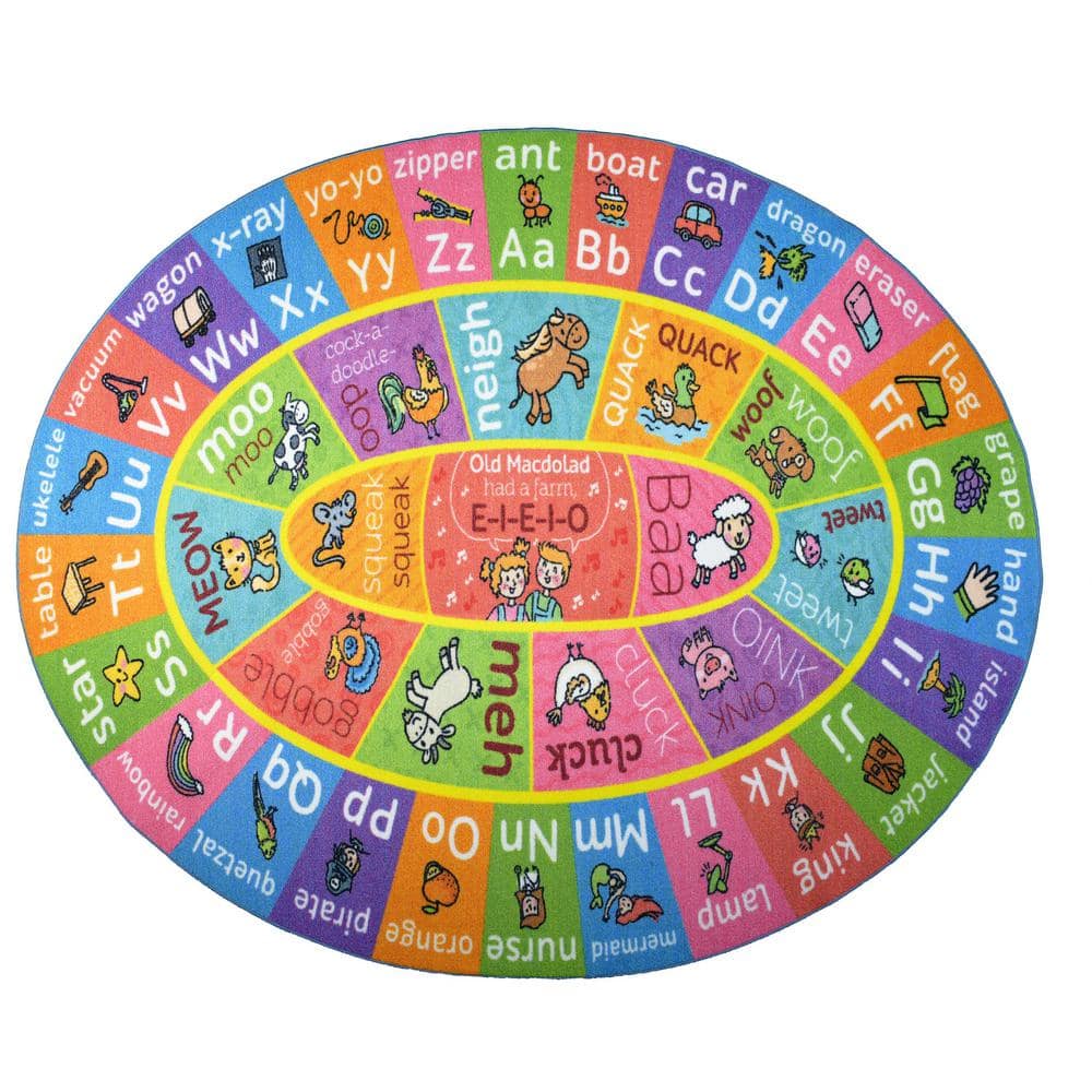 KC CUBS Multi-Color Boy Girl Kids Nursery Playroom ABC Alphabet with ...