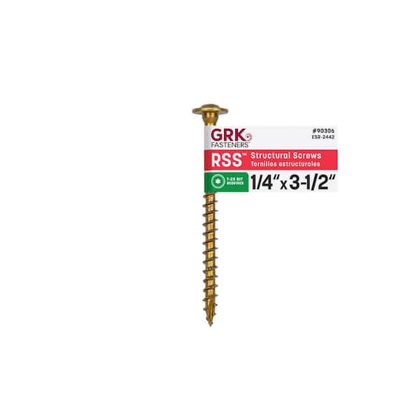 GRK Fasteners 1/4 in. x 3-1/2 in. Brass Star Torx Drive Low Profile ...