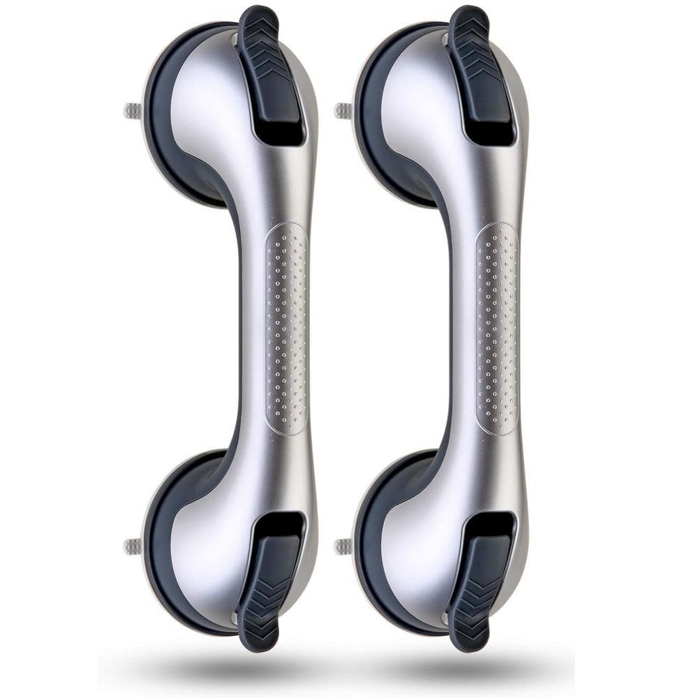 Wudkey 2-Pack 11.8 in. Suction Cup Shower Grab Bars, Heavy Duty ...
