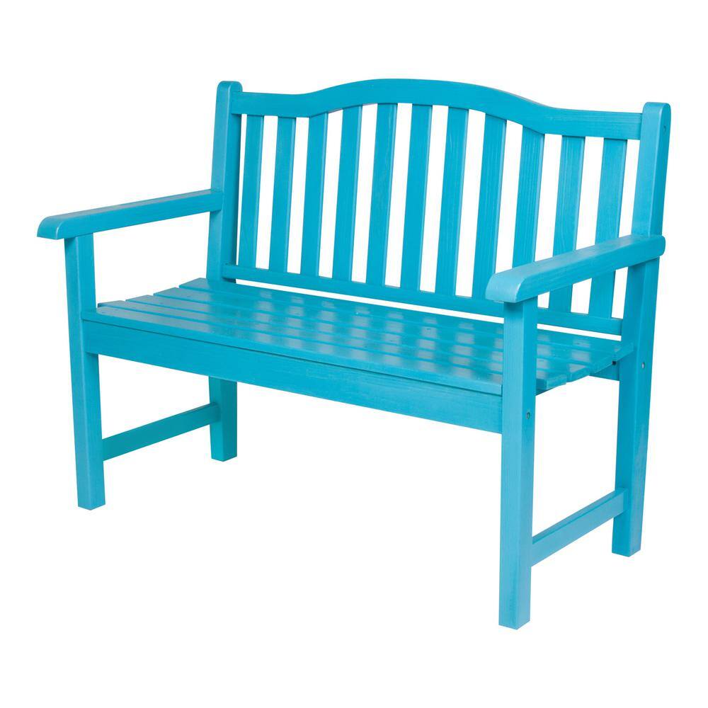 Shine Company Belfort II 45 in. Aqua Wood Outdoor Bench 4212AQ - The ...