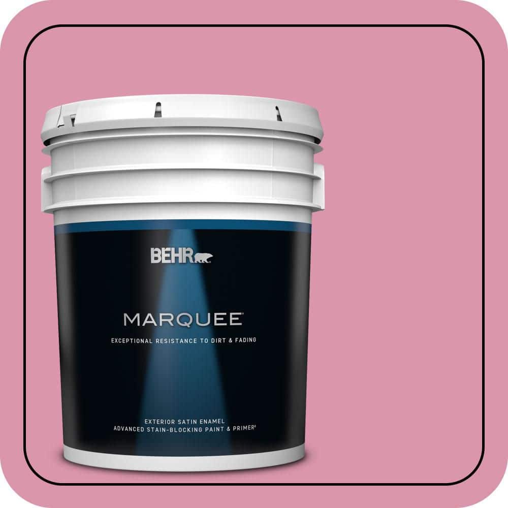 BEHR MARQUEE 5 gal. #110B-4 Foxy Pink Satin Enamel Exterior Paint ...