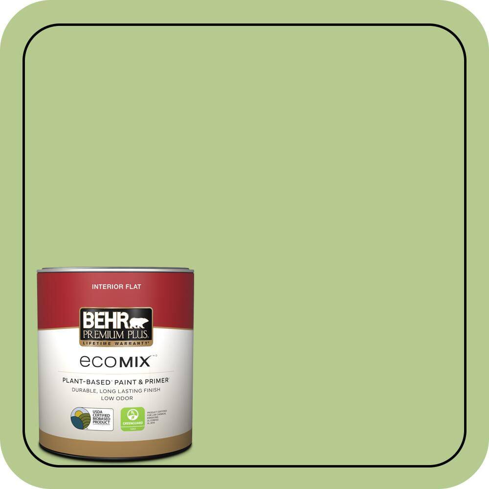 BEHR PREMIUM PLUS 1 qt. #420D-4 Marsh Fern Flat EcoMix Plant-Based ...