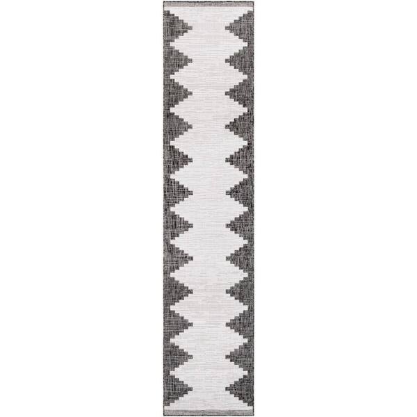 Livabliss Lageli Black 3 ft. x 12 ft. Indoor/Outdoor Area Rug ...