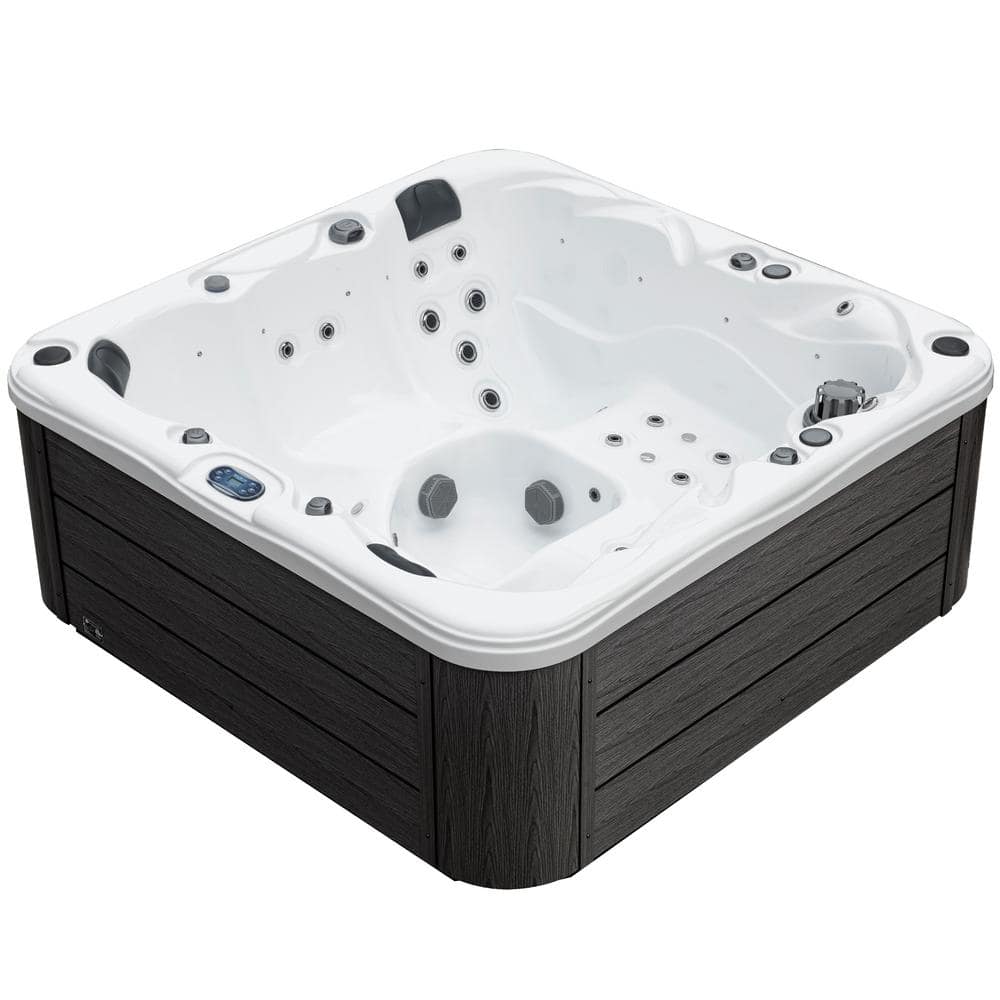 AquaLife Surfaces 4-Person 36-Jet 72-Port 240 V Acrylic Lounger Hot Tub ...