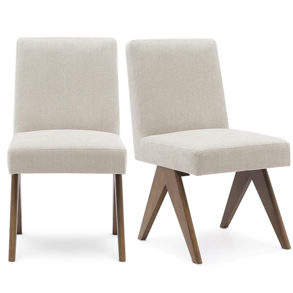 LAOTIES Mid Century Modern Dining Chair Beige (Set of 2) MORGAN-CHAIR ...