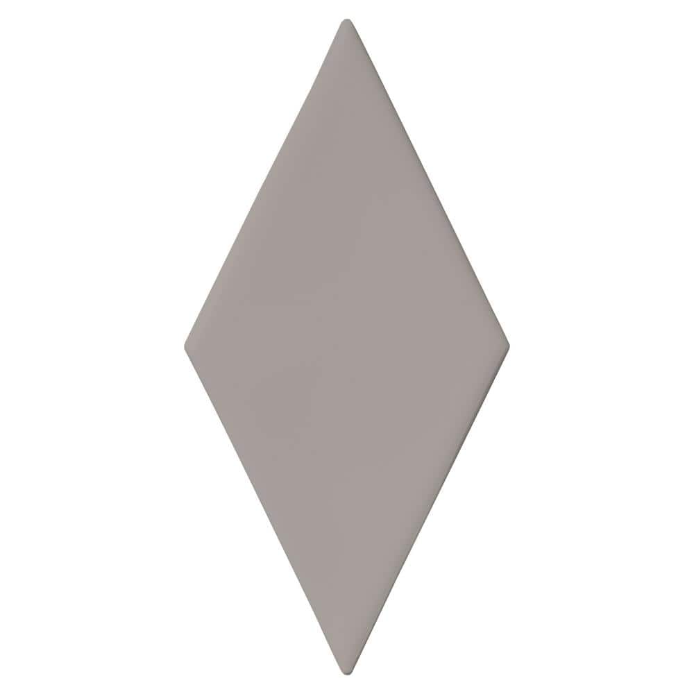 Daltile LuxeCraft 3 in. x 6 in. Handmade Gray Glossy Ceramic Rhombus ...