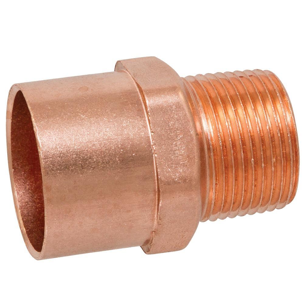 Everbilt 3/4 in. x 1/2 in. Copper Pressure Cup x MIP Male Adapter ...