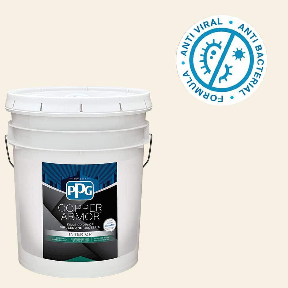 COPPER ARMOR 5 gal. PPG15-06 White Chip Eggshell Antiviral and ...