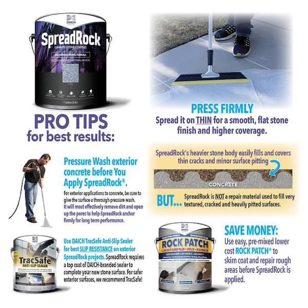 DAICH SpreadRock Granite Stone Coating 3-gal Ice Grey Interior/Exterior ...