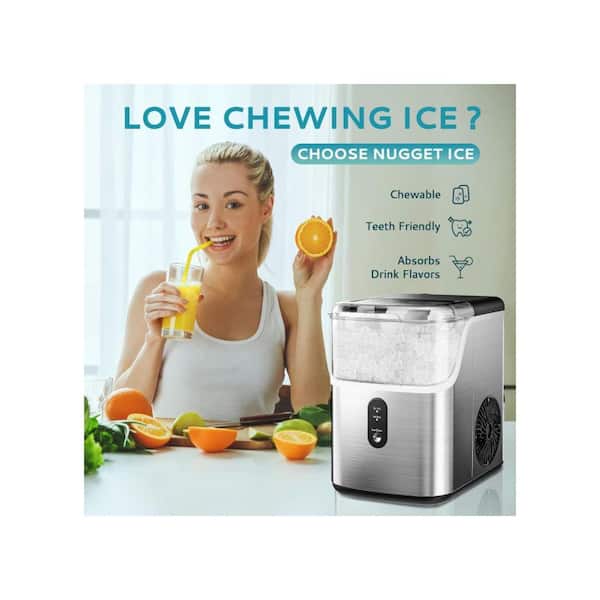 35 lbs. Freestanding Countertop Nugget Ice Maker, Self-Cleaning Sonic ...