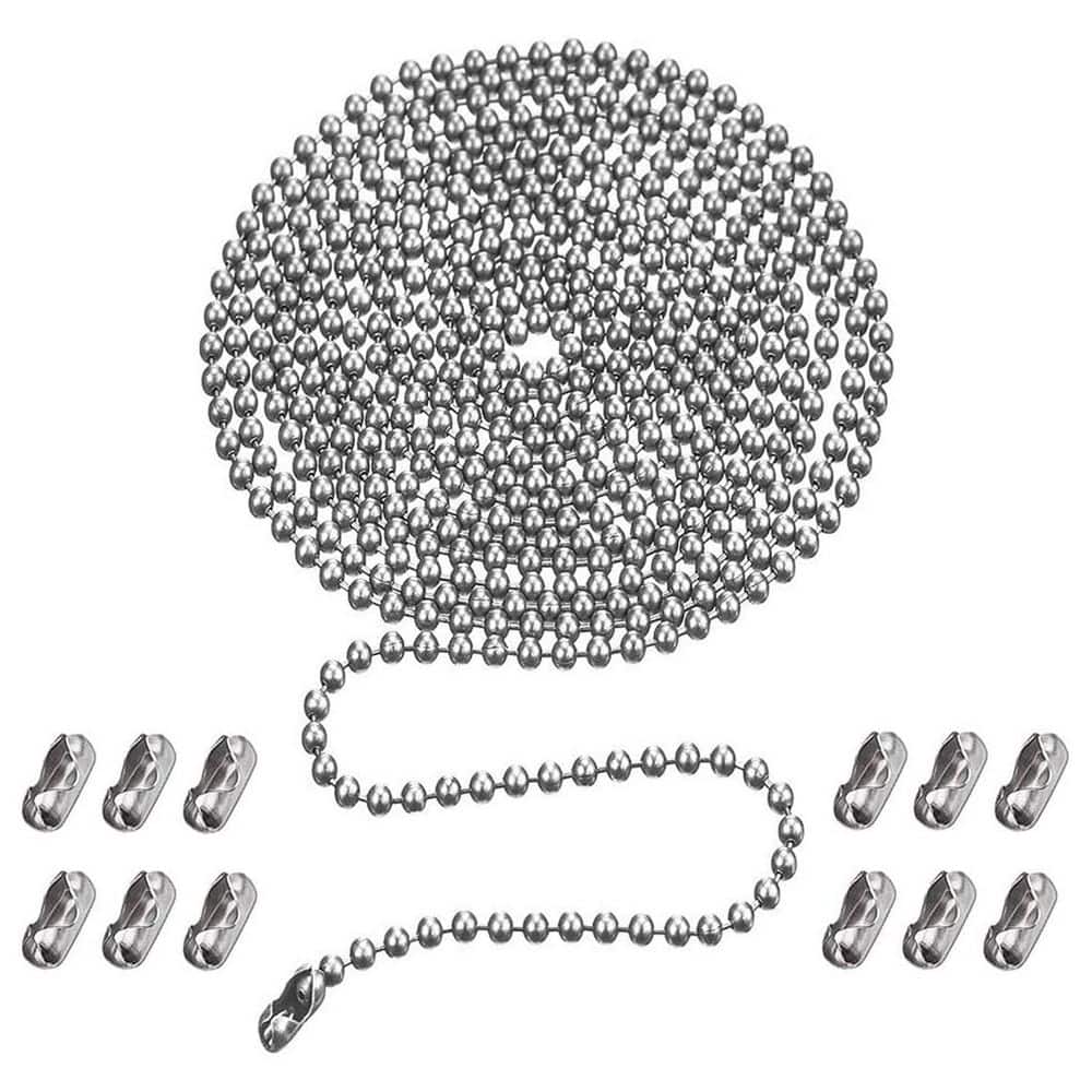 phyfalip 120 in. Silver Ceiling Fan Pull Chains with Connectors 12-Pack ...