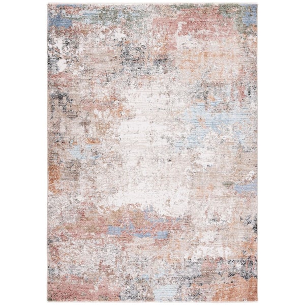 SAFAVIEH Jasmine 8 ft. x 10 ft. Beige/Light Blue Distressed Marble Area ...