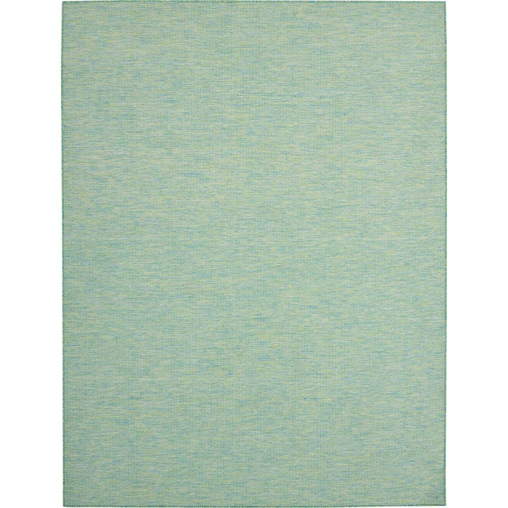 Nourison Positano Blue/Green 9 ft. x 12 ft. Solid Contemporary Indoor ...
