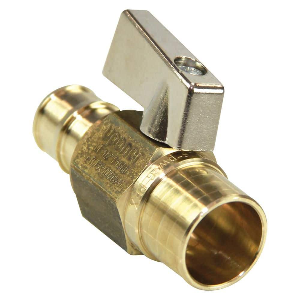 Uponor ProPEX 1/2 in. PEX-A Expansion Barb x 1/2 in. Copper Lead-Free Brass Quarter-Turn Ball ...