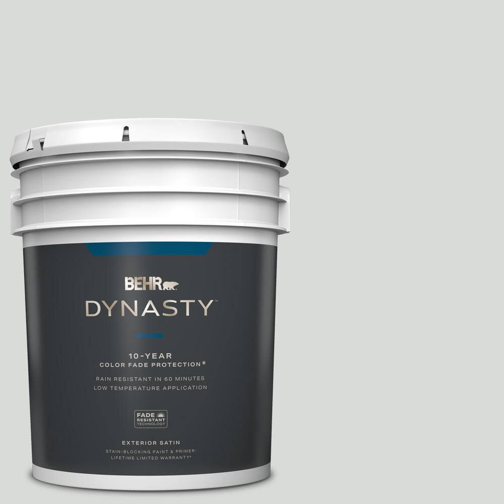 BEHR DYNASTY 5 gal. #N460-1 Evening White Satin Enamel Exterior Stain ...