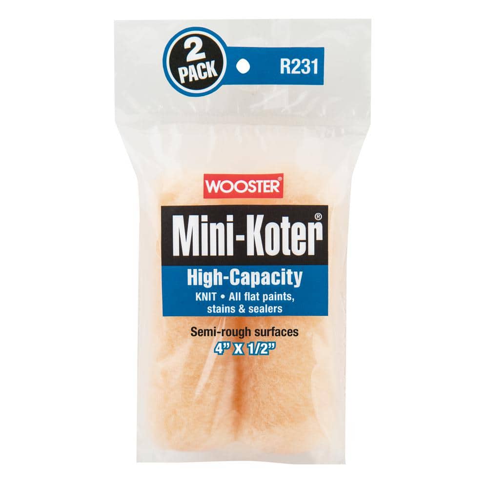 Wooster 4 in. x 1/2 in. Mini-Koter High-Capacity Roller (2-Pack ...
