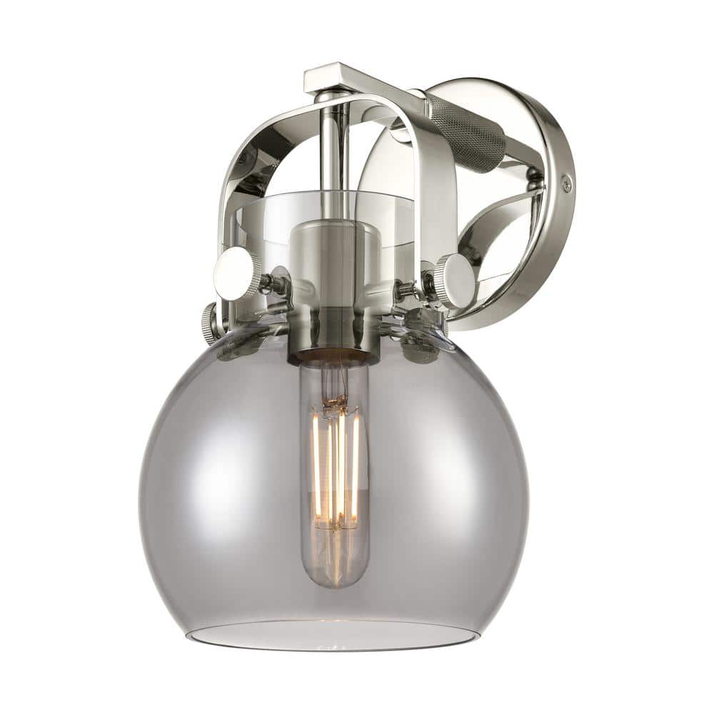 Innovations Pilaster II Sphere 1-Light Polished Nickel Wall Sconce with ...