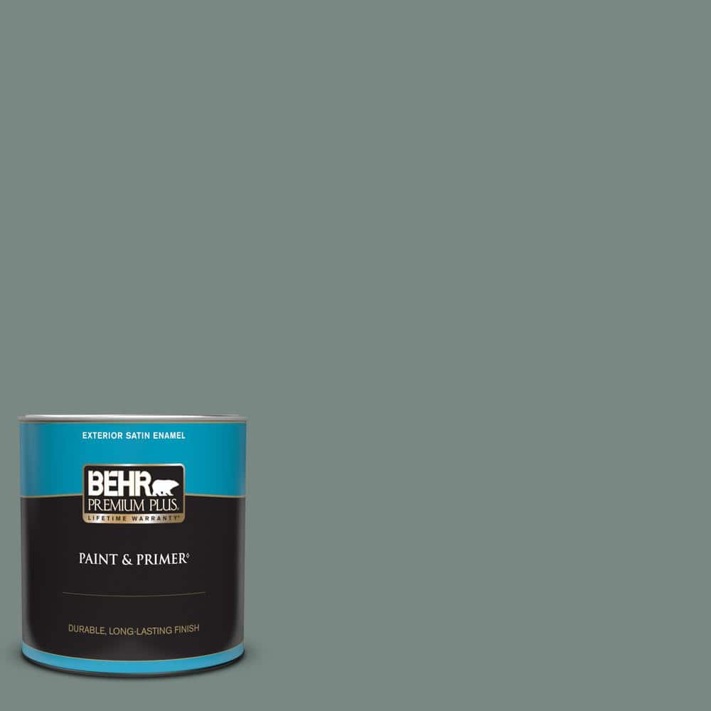 BEHR PREMIUM PLUS 1 qt. #PPU12-16 Juniper Ash Satin Enamel Exterior ...