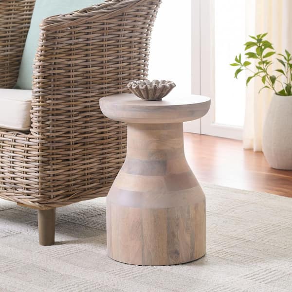 SAFAVIEH Nestor 12 in. White Washed Wood Round End Table ACC3256A - The ...