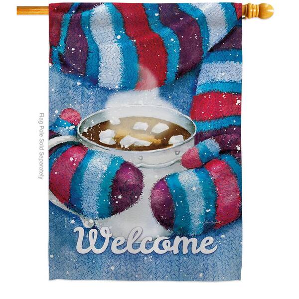 Breeze Decor 28 in. x 40 in. Mittens and Cocoa Winter Wonderland House ...