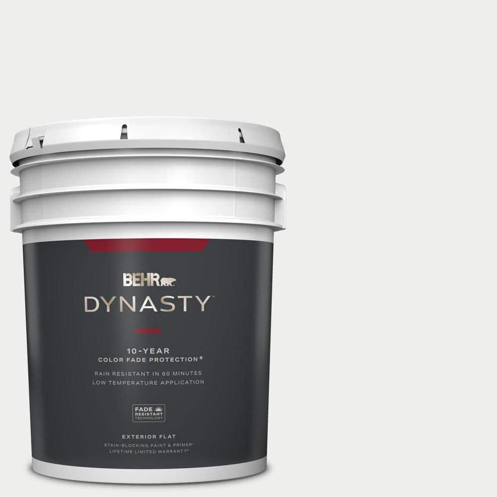 BEHR DYNASTY 5 gal. #760E-1 Igloo Flat Exterior Stain-Blocking Paint ...