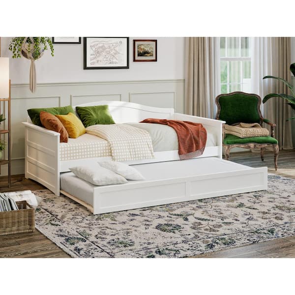 AFI Acadia White Twin Solid Wood Daybed with Twin Trundle AG121622 - The Home Depot