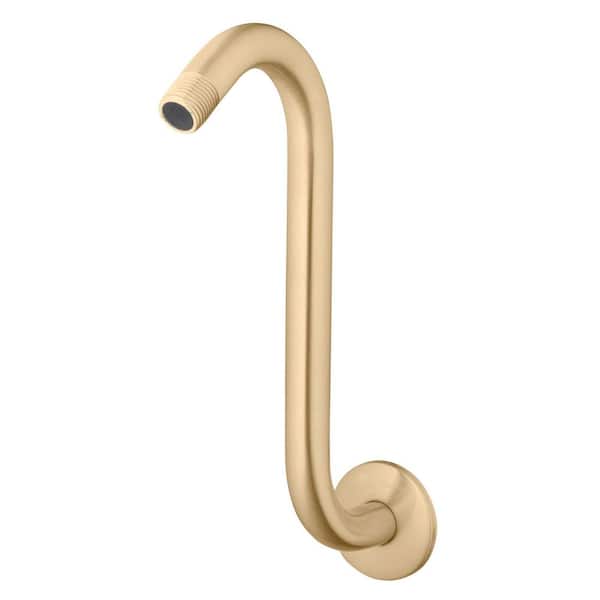 Glacier Bay 11 in. Raised Shower Arm and Flange in Brushed Gold 3075 ...