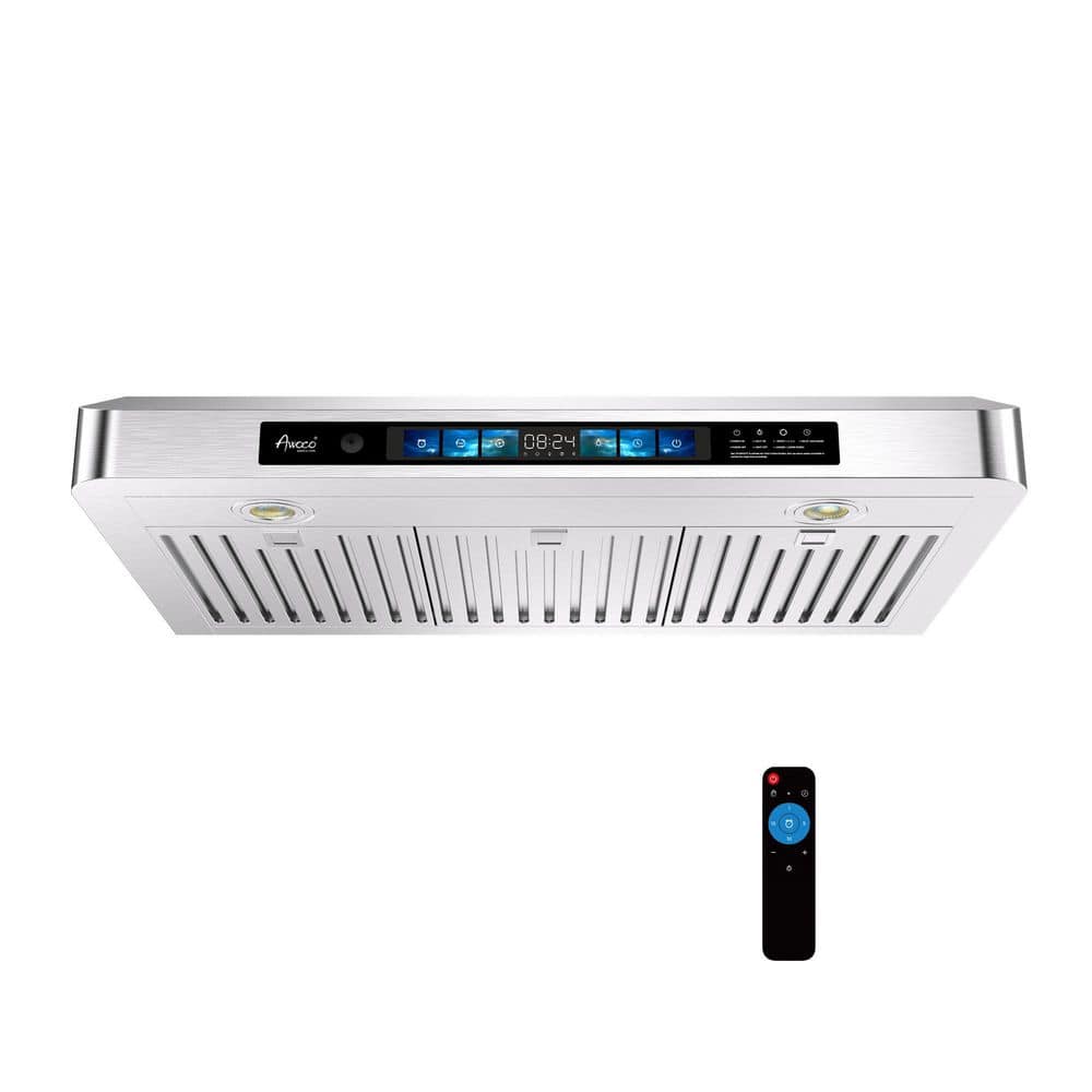 AWOCO 36 in. Under Cabinet Range Hood, 900 CFM, 4-Speed, Voice/Gesture ...
