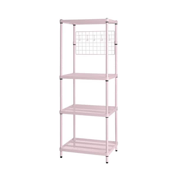 Design Ideas MeshWorks 4-Shelf Metal Blush Pink Freestanding Utility ...