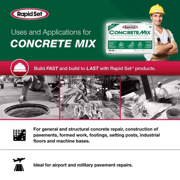 Rapid Set 60 lbs. High-Performance, Rapid-Hardening Concrete Mix ...