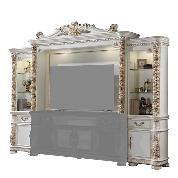Acme Furniture Vendome Antique Pearl Finish Entertainment Center Fits ...