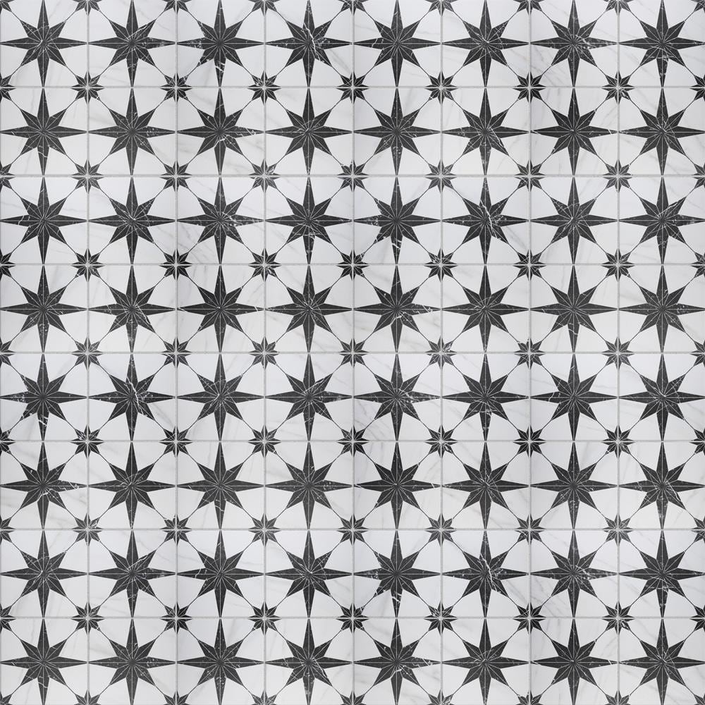 Merola Tile Merzoni Star Marquina 17-7/8 in. x 17-7/8 in. Porcelain ...