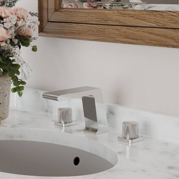 EVERSTEIN 3-Hole Waterfall 8 in. Widespread Double-Handle High-Pressure ...