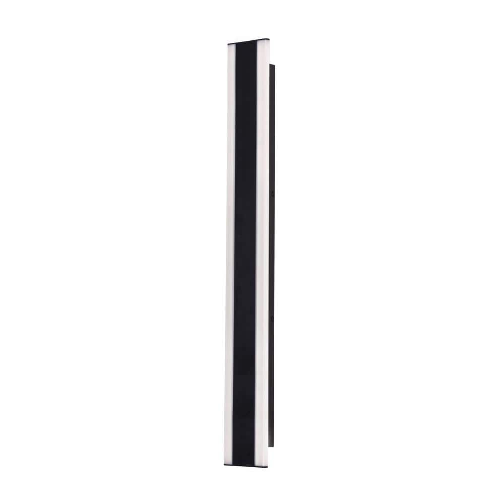 AFX Rhea 2-Light Black Wall Sconce with Frosted Acrylic Shade ...