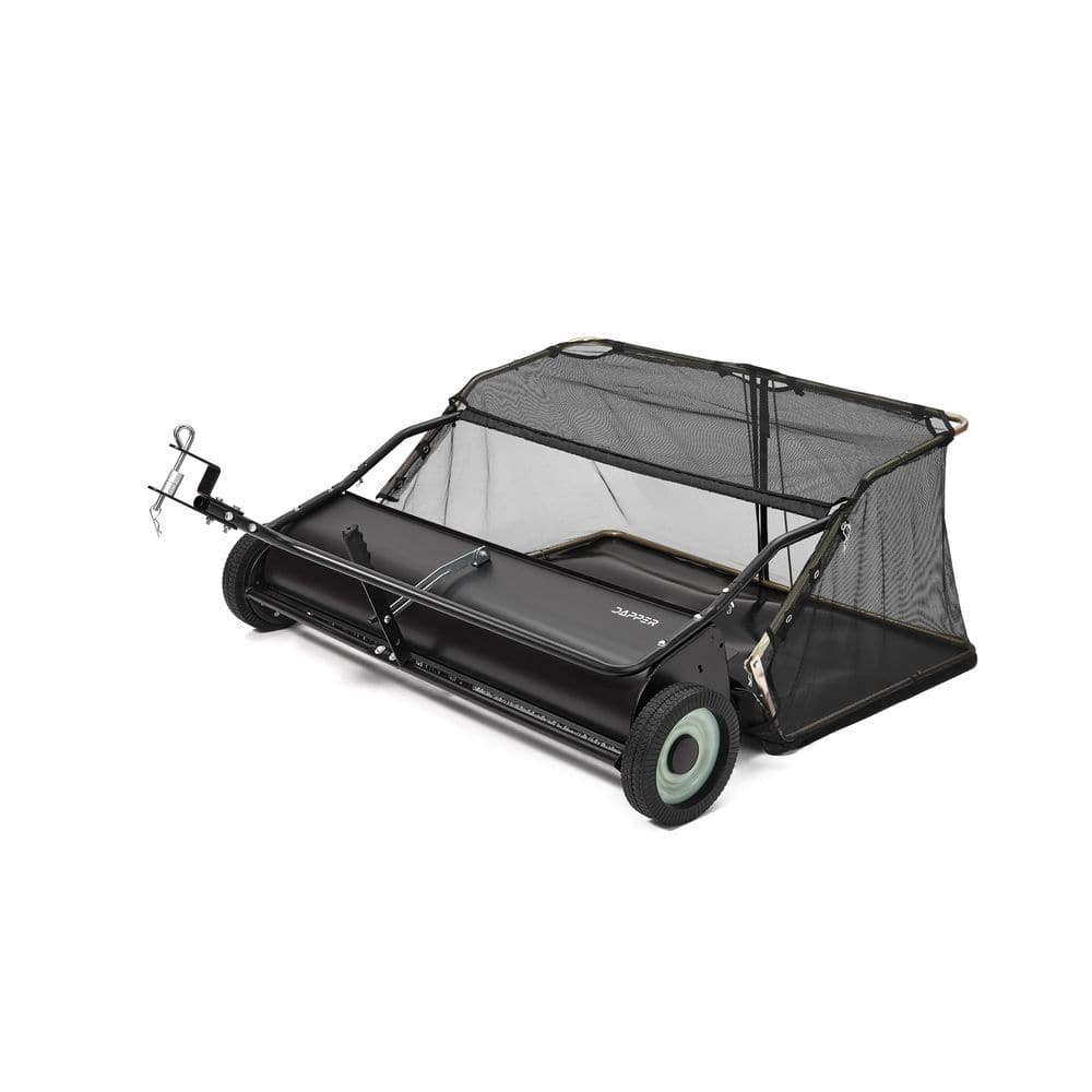 DAPPER SUPPLY 48 in. Lawn Sweeper Tow Behind, 26 Cu. Ft. Large Pull ...