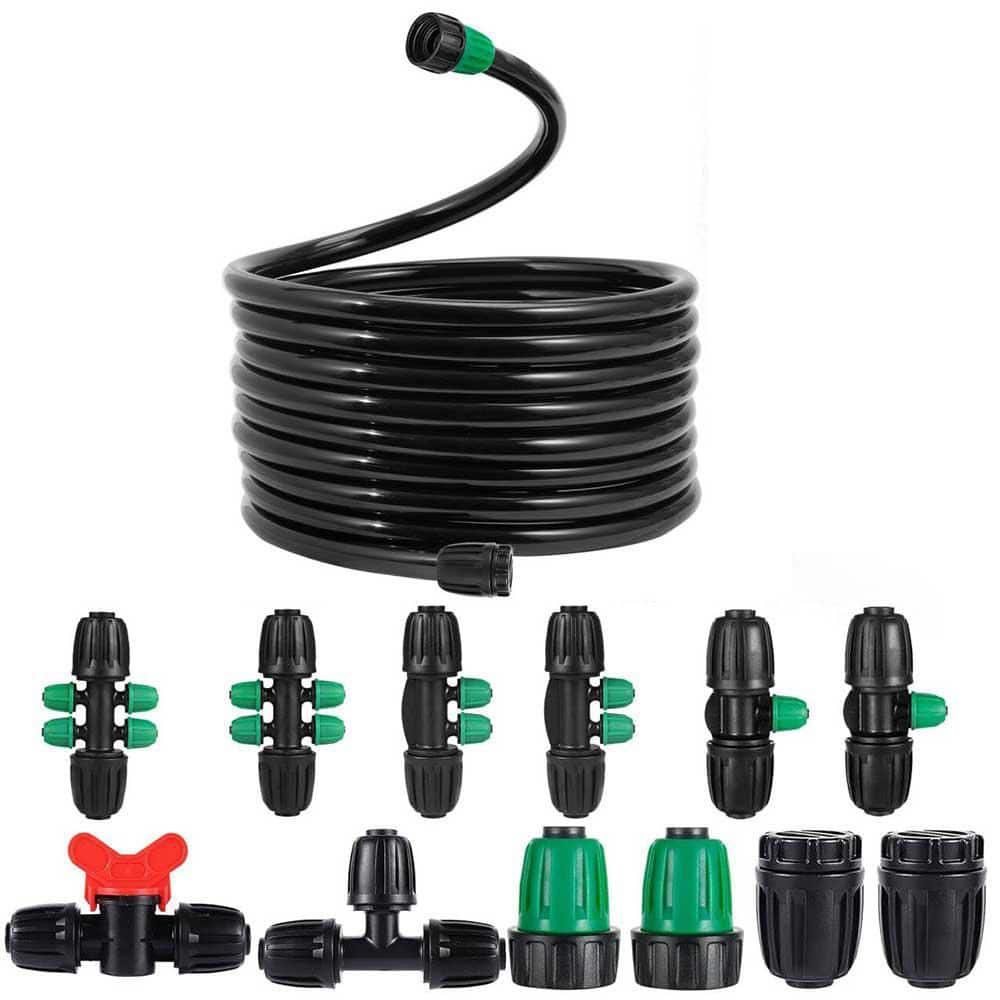 Oyezvary 1/2 in. PVC Drip Irrigation Tubing 33 ft. with Locked Barbed ...