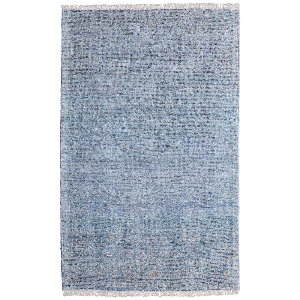 HomeRoots 2 X 3 Blue, Gray Abstract Area Rug 2000566197 - The Home Depot