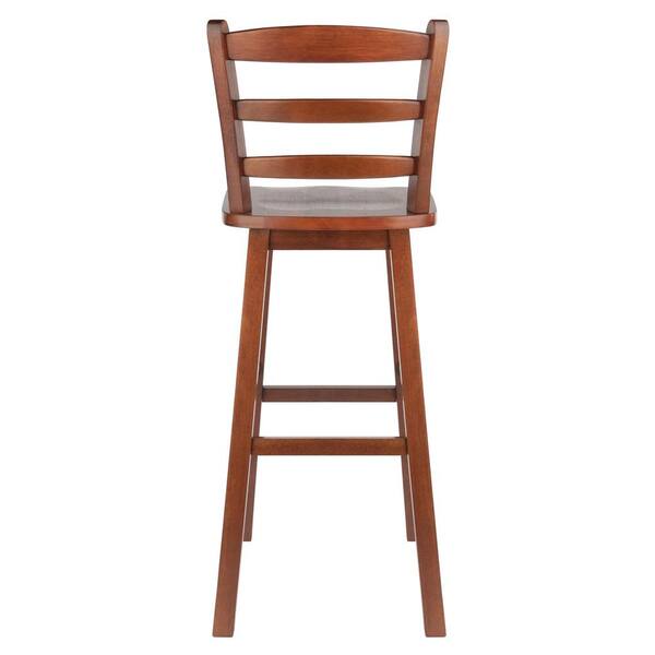 WINSOME WOOD Scalera 30 in. Walnut Ladder Back Swivel Seat Bar Stool 94109 The Home Depot
