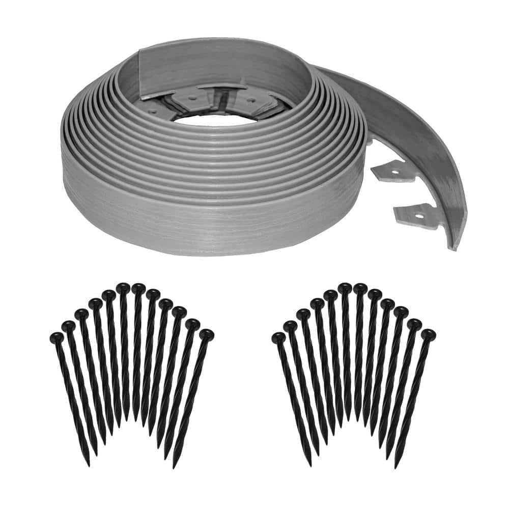 ProFlex Tall Wall 60 ft. x 2.5 in. Gray Plastic No-Dig Landscape Edging ...