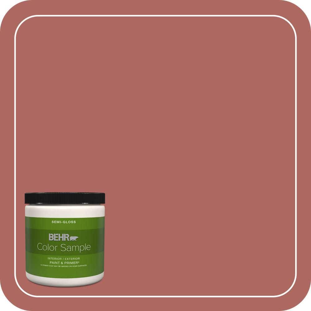 BEHR PREMIUM PLUS 8 oz. #PPU2-13 Colonial Brick Semi-Gloss Interior ...