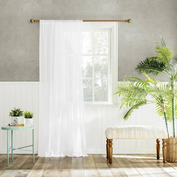 Wayfair Basics 100 Cotton Sheer Rod Pocket Curtain Panel Wayfair Basics Curtain Color White Size per Panel 50 W x 96 L